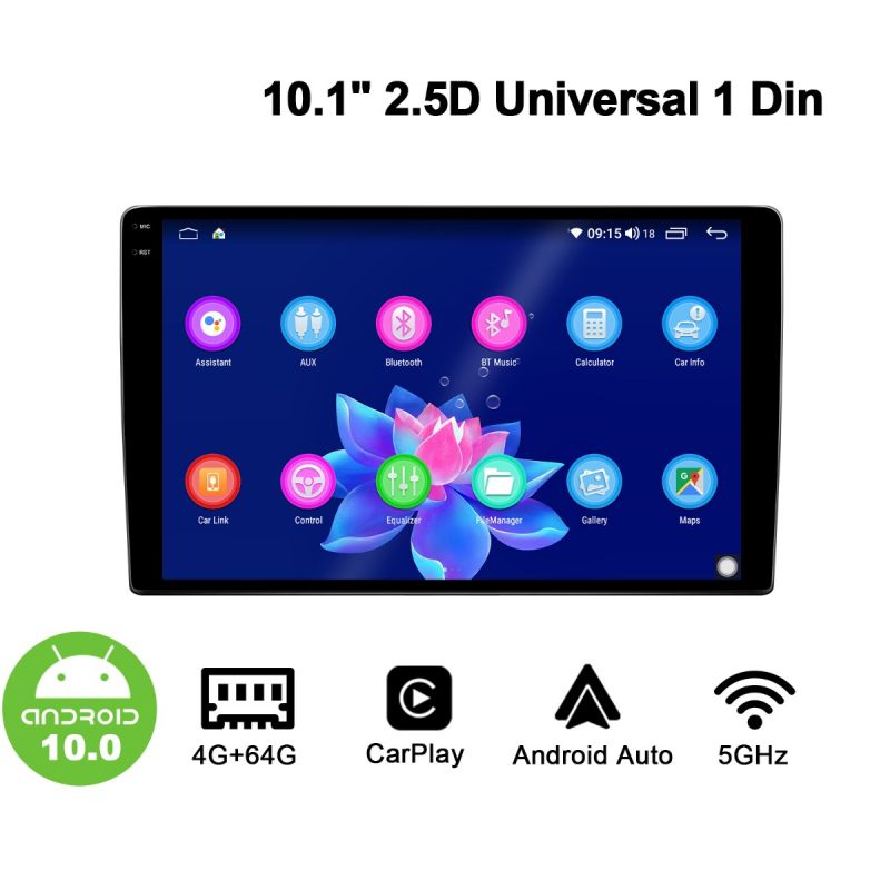 Joying 10.1 Inch Single Din Head Unit Android 4G Radio