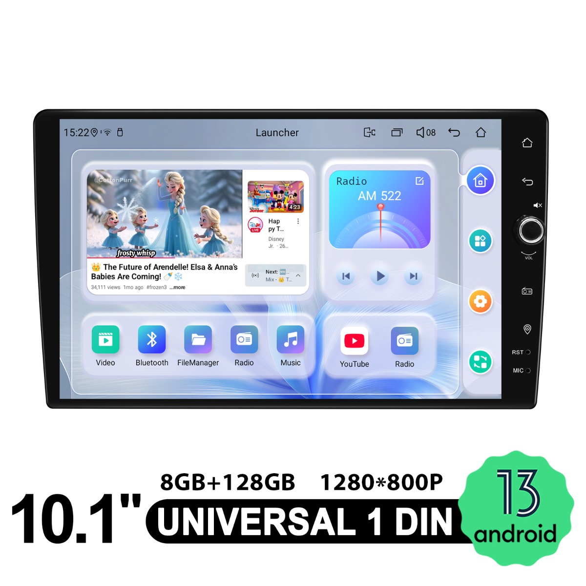 Joying 10.1 Inch Single Din Head Unit Android 4G Radio