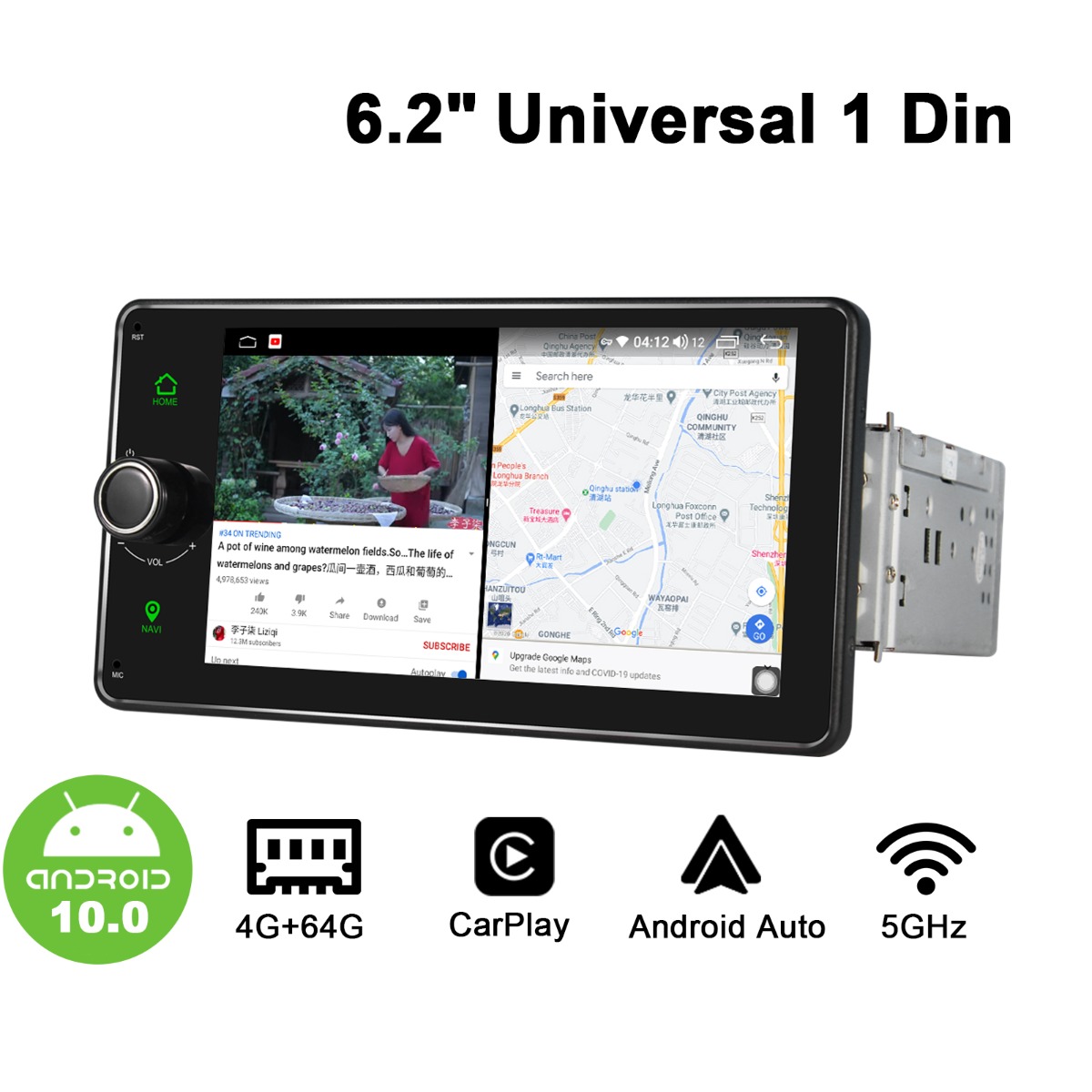 Android 10.0 Single Din Head Unit 1Din Radio - Joying